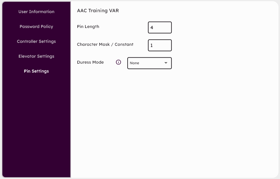 Acre Access Control Cloud Modifying System Settings (Show Info Window)