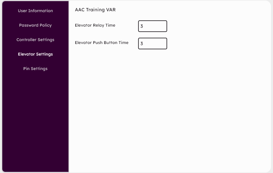 Acre Access Control Cloud Modifying System Settings (Show Info Window)