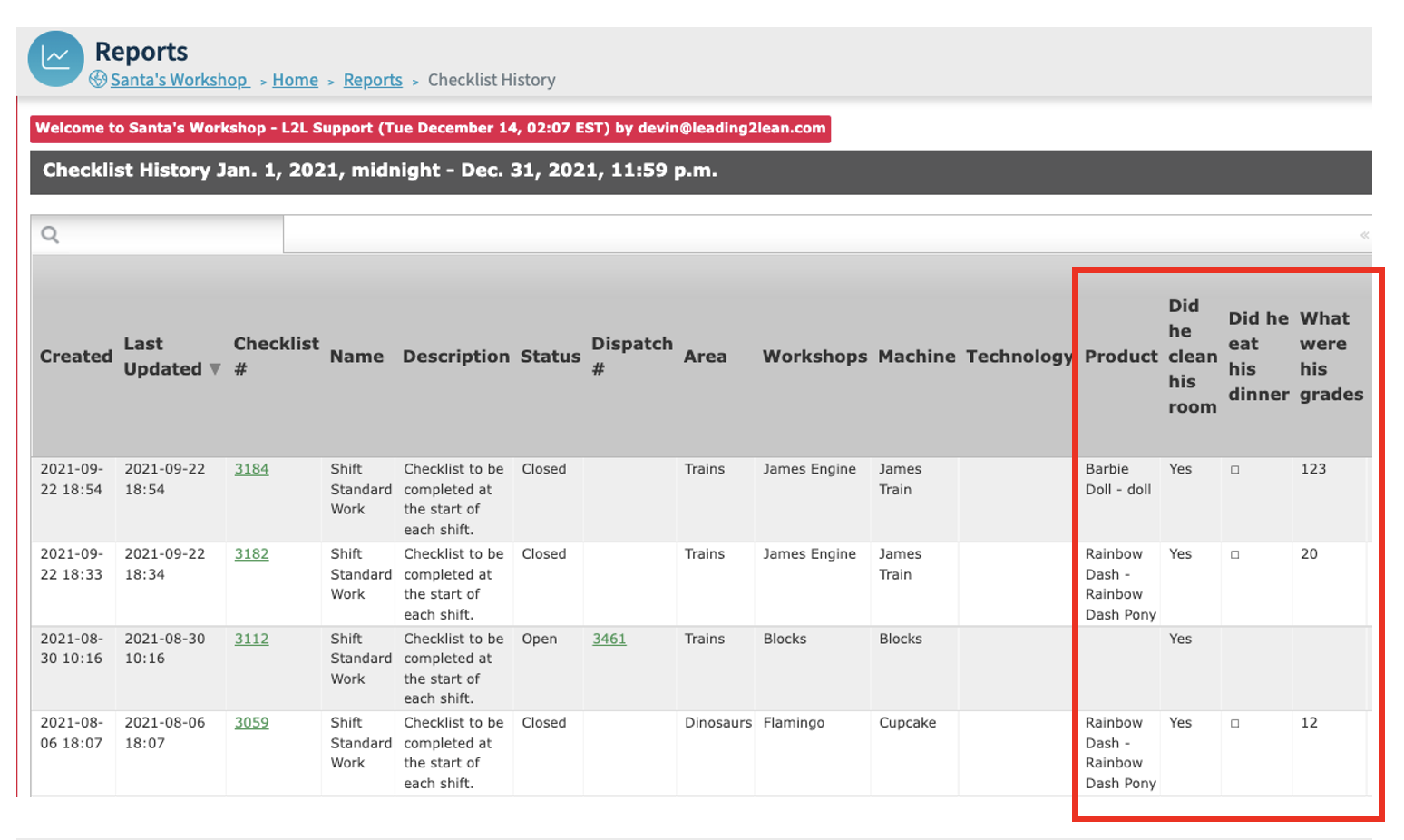 Standard Work/Documents - Helpful Reports & Widgets – L2L