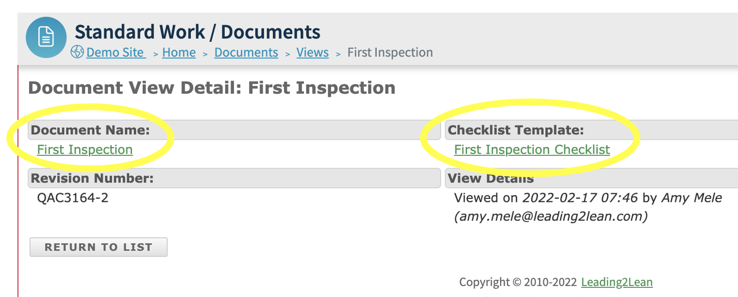 Standard Work/Documents - Helpful Reports & Widgets – L2L